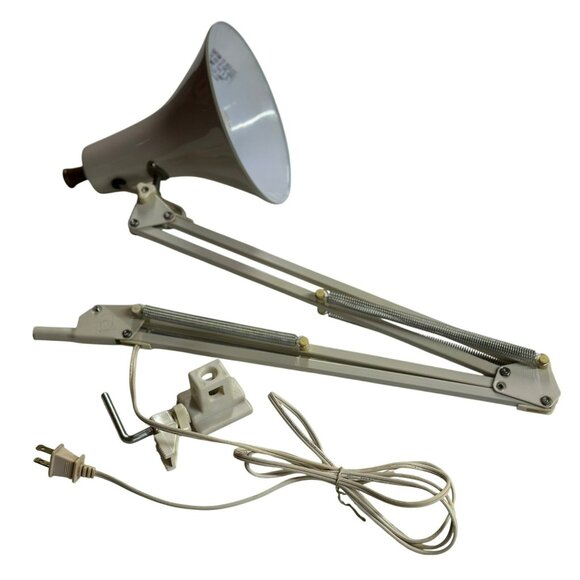 Accents | Vtg 7s Desk Clamp Lamp Metal Drafting Architect Lamp Cream ...